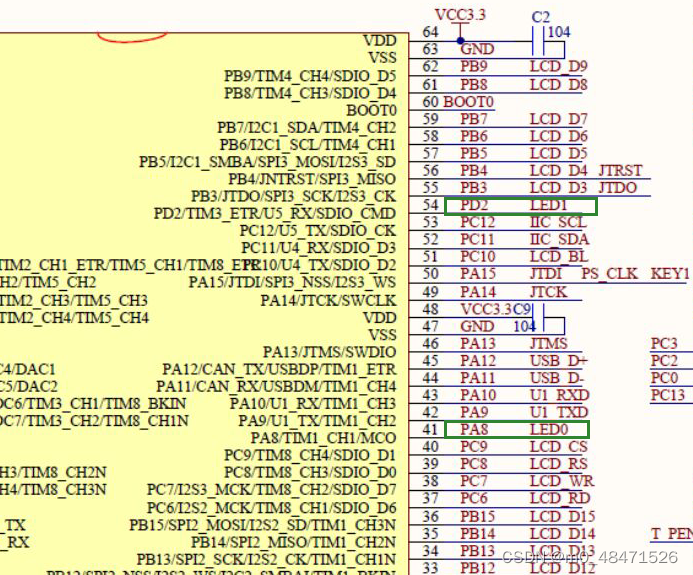 STM32的GPIO(STM32F103RCT6-LED)_stm32rct6的led0是哪个引脚-CSDN博客