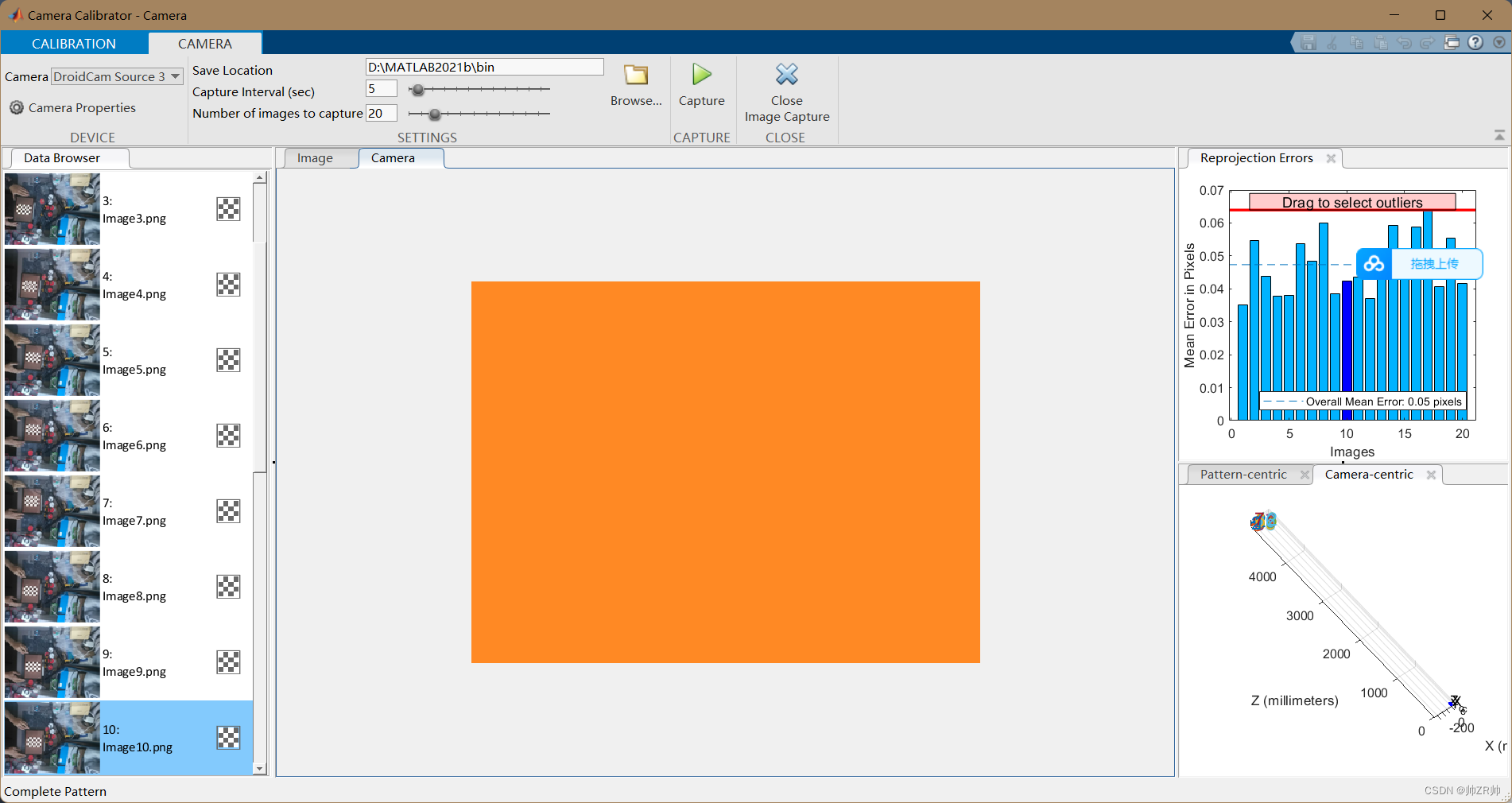 Matlab 网络相机内参标定内参标定残差向量 Csdn博客