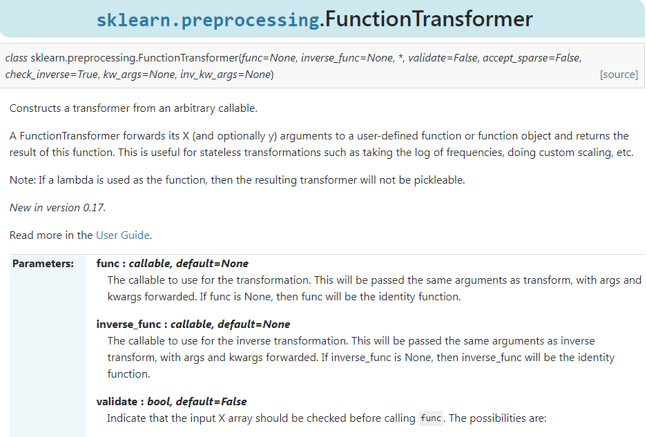 sklearn 自定义函数转化器FunctionTransformer使用-CSDN博客