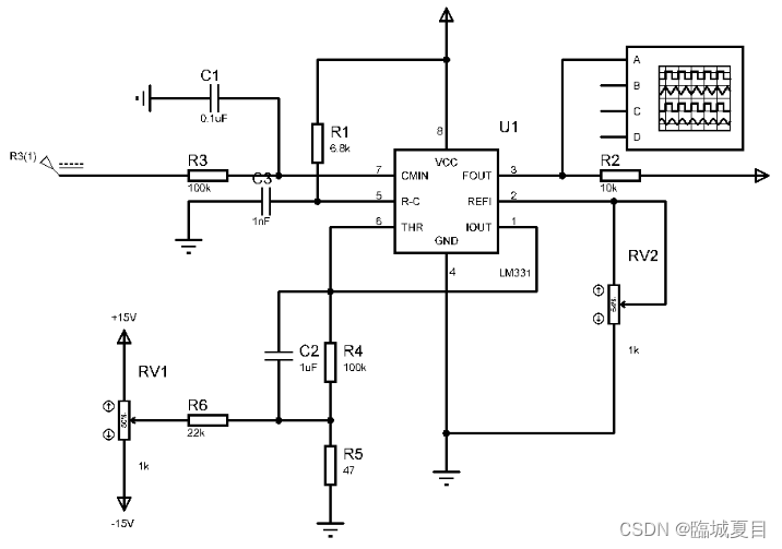 LM331压频转换电路的硬件电路设计_lm331频率电压转换电路图-CSDN博客