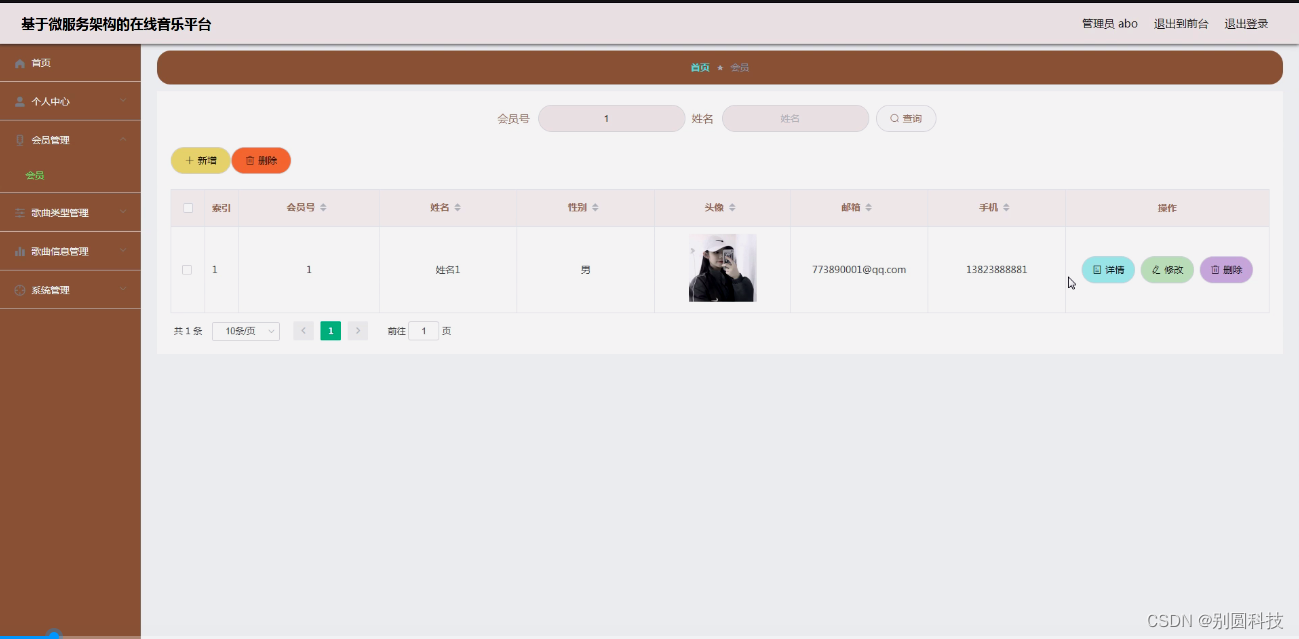 java毕业设计基于微服务架构的在线音乐平台（附源码、数据库）_基于微服务架构的音乐推荐系统 源代码_别圆计算机毕设的博客-CSDN博客