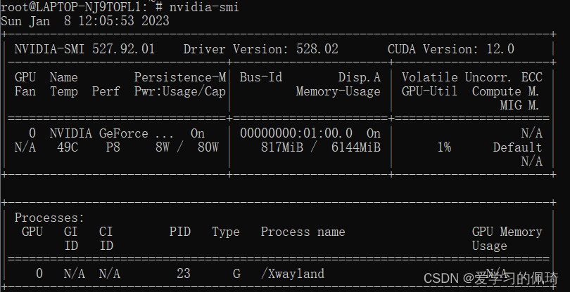 wsl2显示无NVIDIA显卡驱动_wsl nvidia-smi-CSDN博客