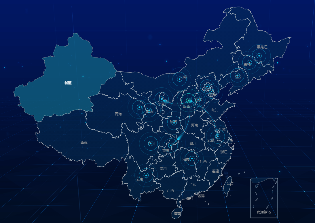 echarts map plus ripple plus route plus movement - Programmer Sought