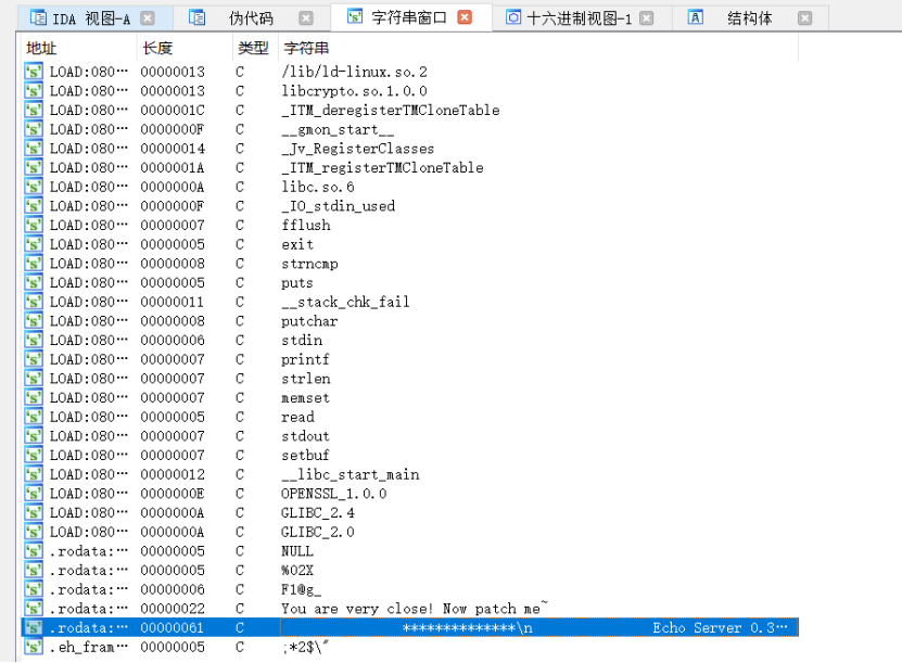 XCTF-攻防世界CTF平台-Reverse逆向类——54、echo-server（Linux32位ELF文件、花指令混淆反汇编）_you are very close! now patch ...
