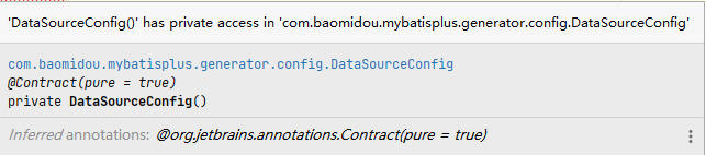 ‘datasourceconfig ‘ Has Private Access In ‘com Baomidou Mybatisplus