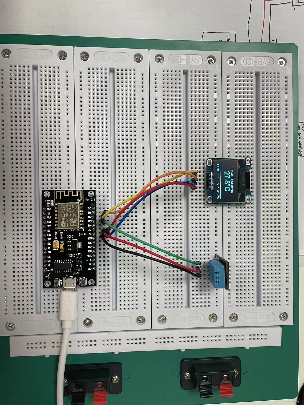 ESP8266 + DHT11+ 0.96寸OLED 温湿度检测_esp8266 + dht11 +oled-CSDN博客