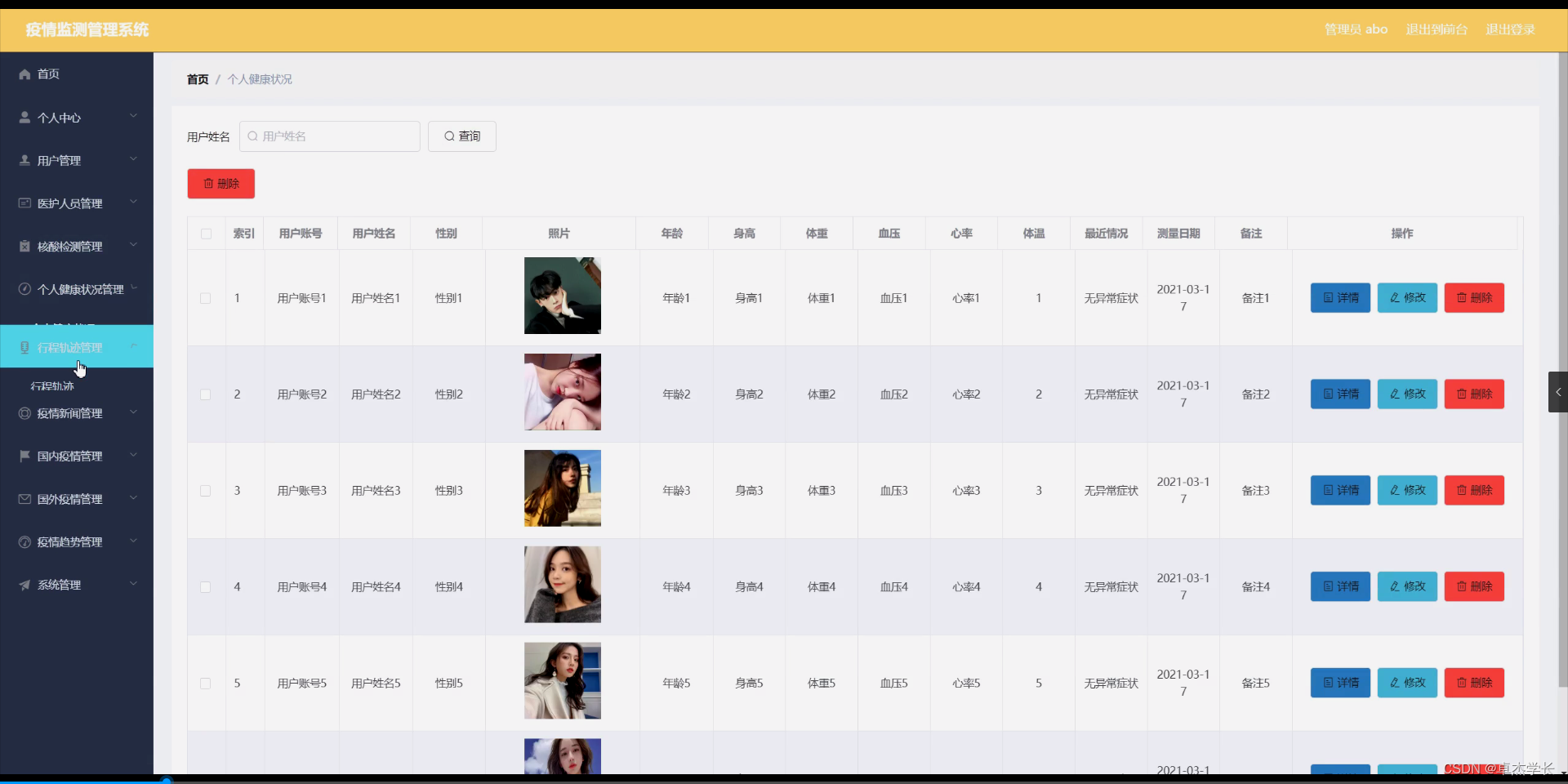【附源码】计算机毕业设计java疫情监测管理系统监测管理java代码 Csdn博客 6967