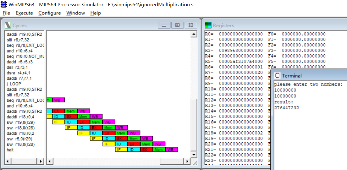 WinMIPS64之32位乘法器和除法器的模拟实验_mips64乘法模拟器-CSDN博客
