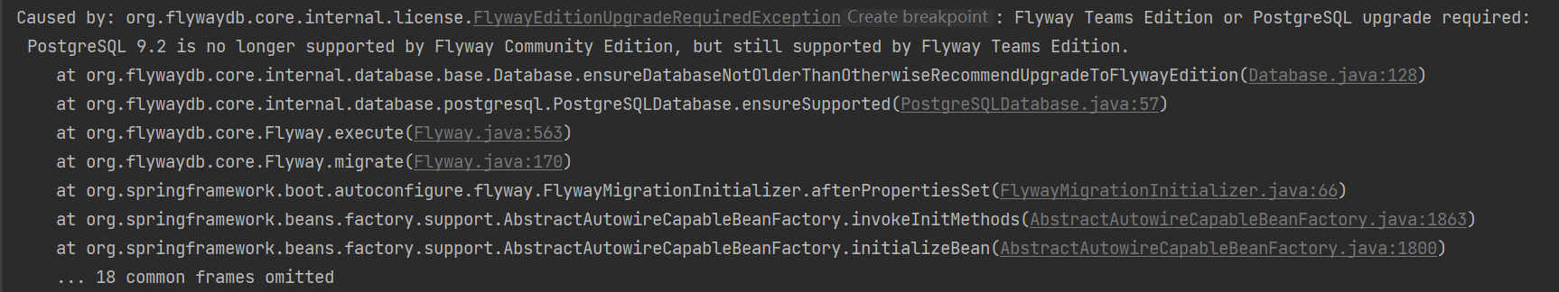 org.flywaydb.core.internal.database.base.Database ...