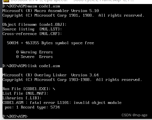 汇编语言编写与调试（DosBox）_dosbox turbo汇编-CSDN博客