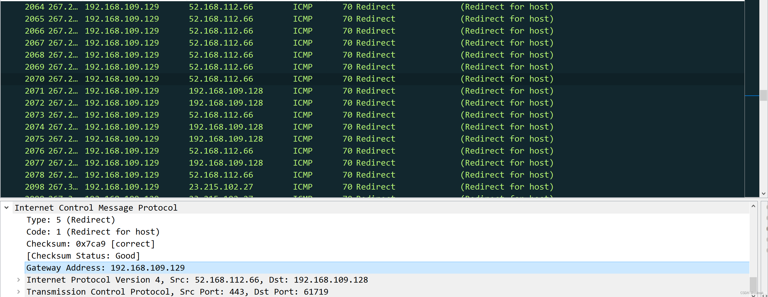 ICMP重定向（ICMP redirect）实验分析-CSDN博客
