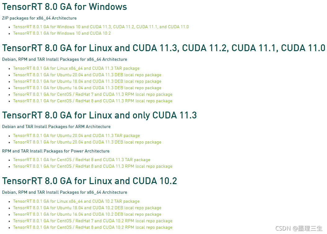 Nvidia Tensorrt安装包下载分享—— 云盘分享 【tensorrt安装】 小宁安装包 Csdn博客
