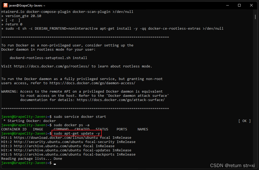 使用wsl2技术在windows子系统中安装ubuntu并安装docker及docker Compose(图文详细教程) Wsl Docker Compose Csdn博客