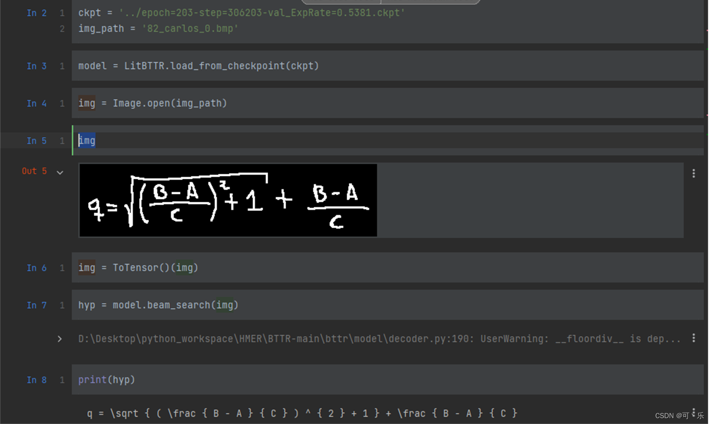 Handwritten Mathematical Expression Recognition with Bidirectionally Trained Transformer BTTR模型 ...