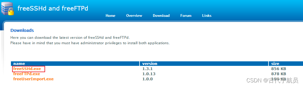 Windows安装freeSSHd-CSDN博客