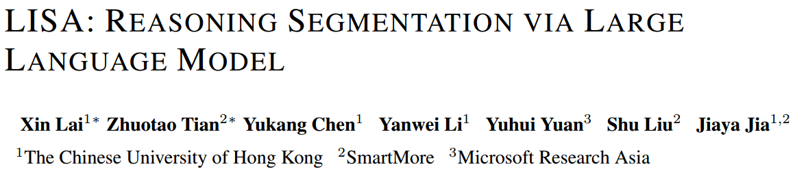 Paper Reading：《LISA: Reasoning Segmentation via Large Language Model》-CSDN博客