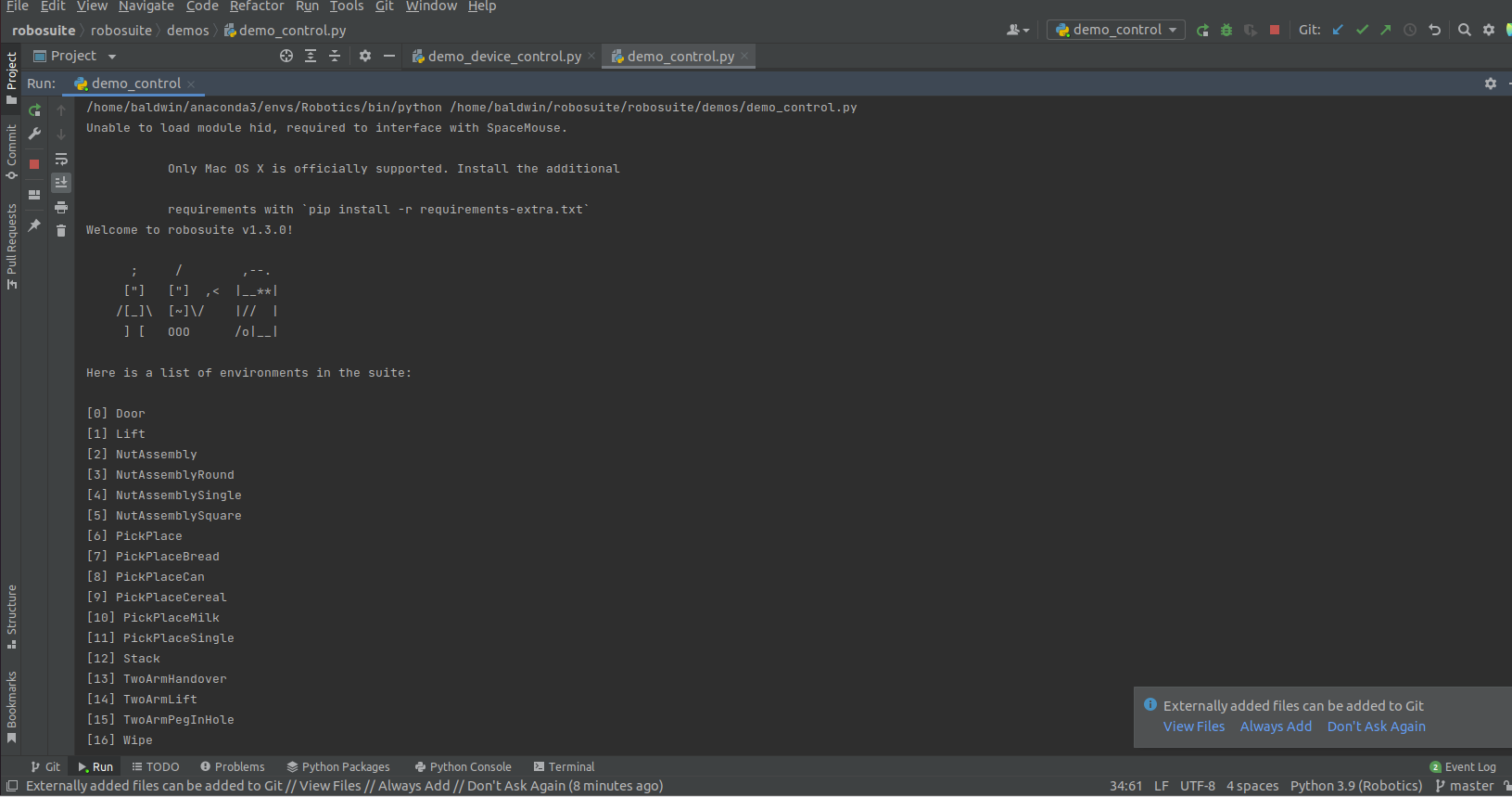 VMware + Linux Ubuntu20.04 + Mujoco 2.0 + Python3.9 + Anaconda3 + Pycharm + Mujoco_py ...