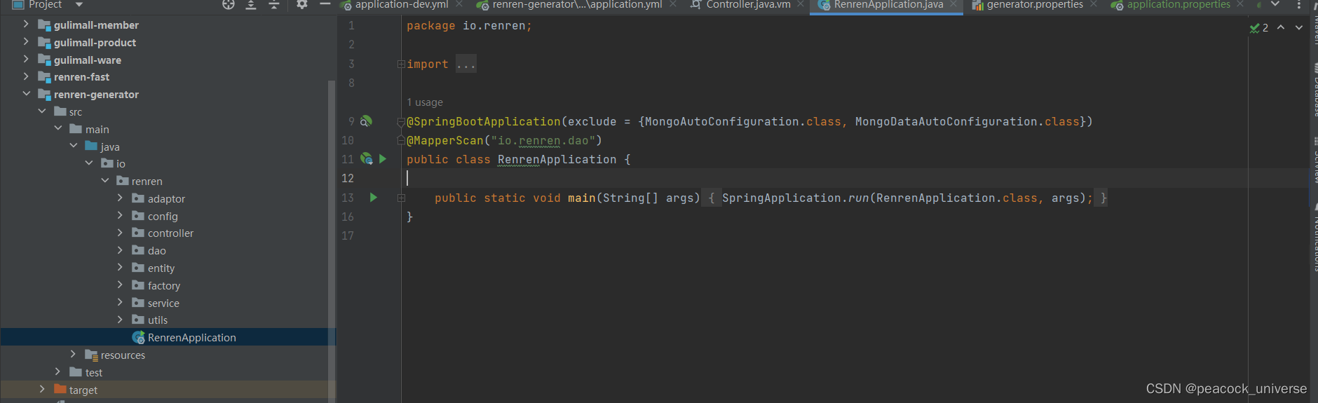 使用renren-generator创建逆向工程，生成基本的CRUD代码_renren generator-CSDN博客