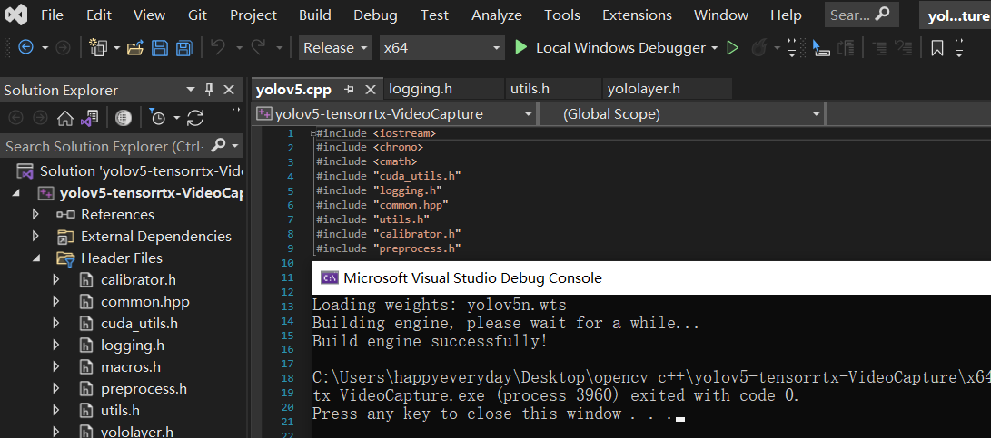 windows上配置TensorRT yolov5 -6.0部署 tensorrtx视频流推理_-tensorrt-yolov5 推理视频-CSDN博客