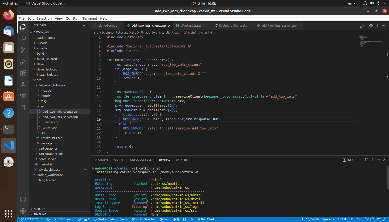 Ubuntu下配置基于 ROS 的 Vscode 开发环境（附代码格式化插件 clang-format 的配置）_vscode代码格式化ubuntu-CSDN博客