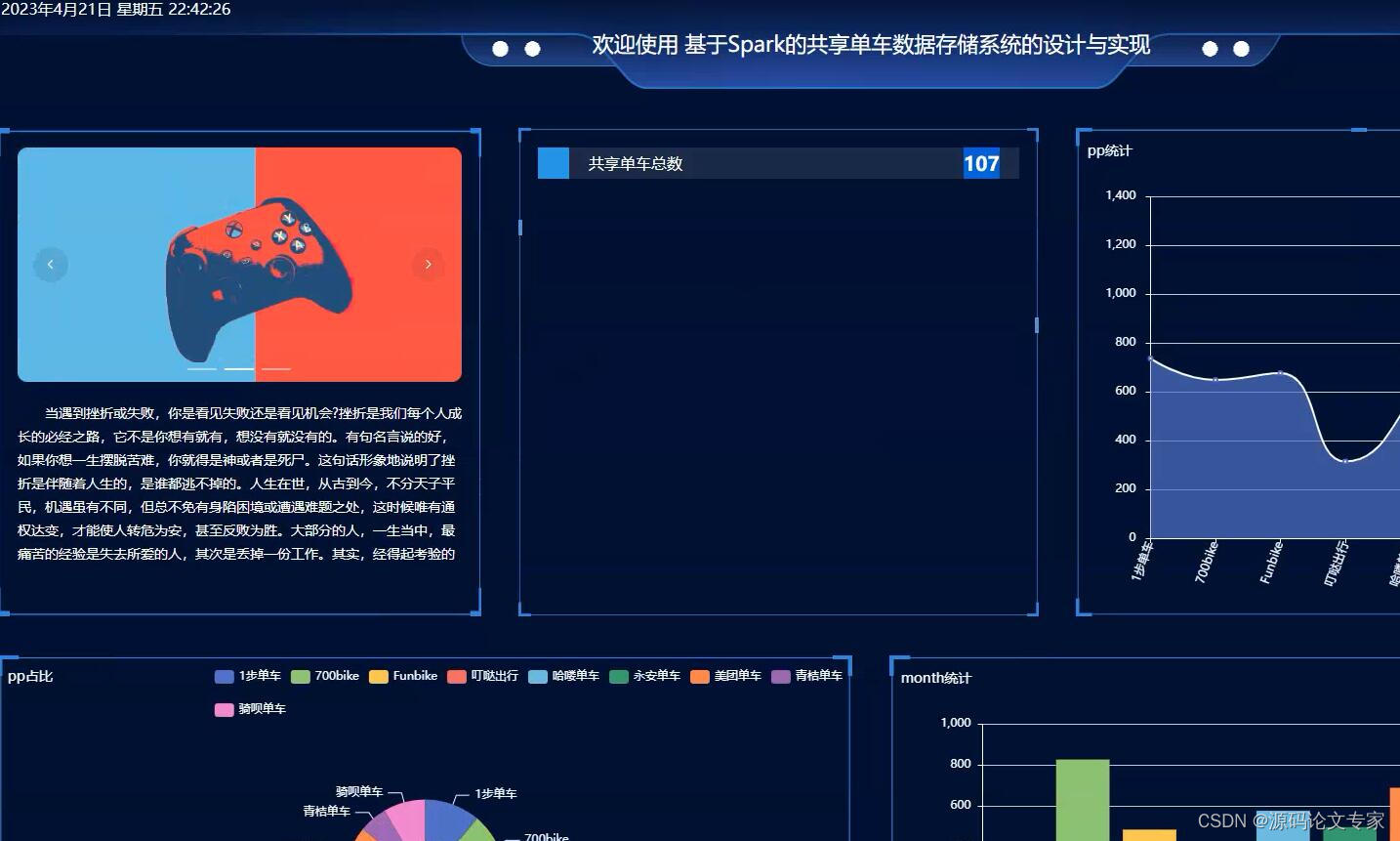 Springbootjava基于spark的共享单车数据存储系统 可视化大屏毕业设计源码含文档共享单车数据与可视化毕设论文 Csdn博客 