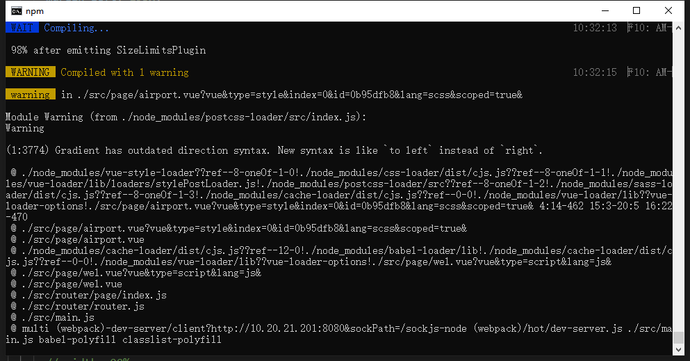 解决“Gradient has outdated direction syntax. New syntax is like `to left` instead of `right`.“警告 ...