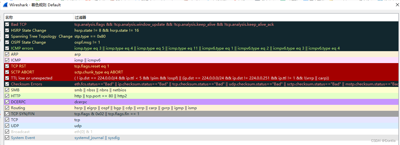 wireshark不同颜色报文含义（报文颜色）_wireshark颜色含义-CSDN博客