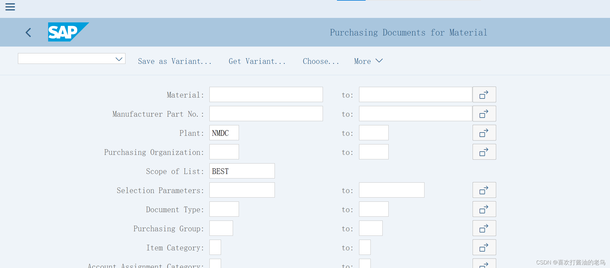 SAP MM 报表ME2M结果里的PO History图标_me2k事务代码查看po是否关闭-CSDN博客