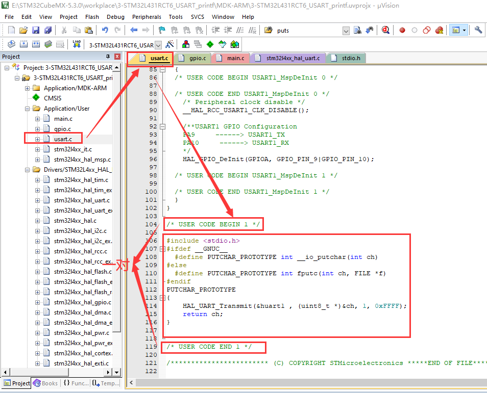 （实测可用）STM32CubeMX教程-STM32L431RCT6开发板研究串口通信（printf）_stm32cubemx 开发板-CSDN博客