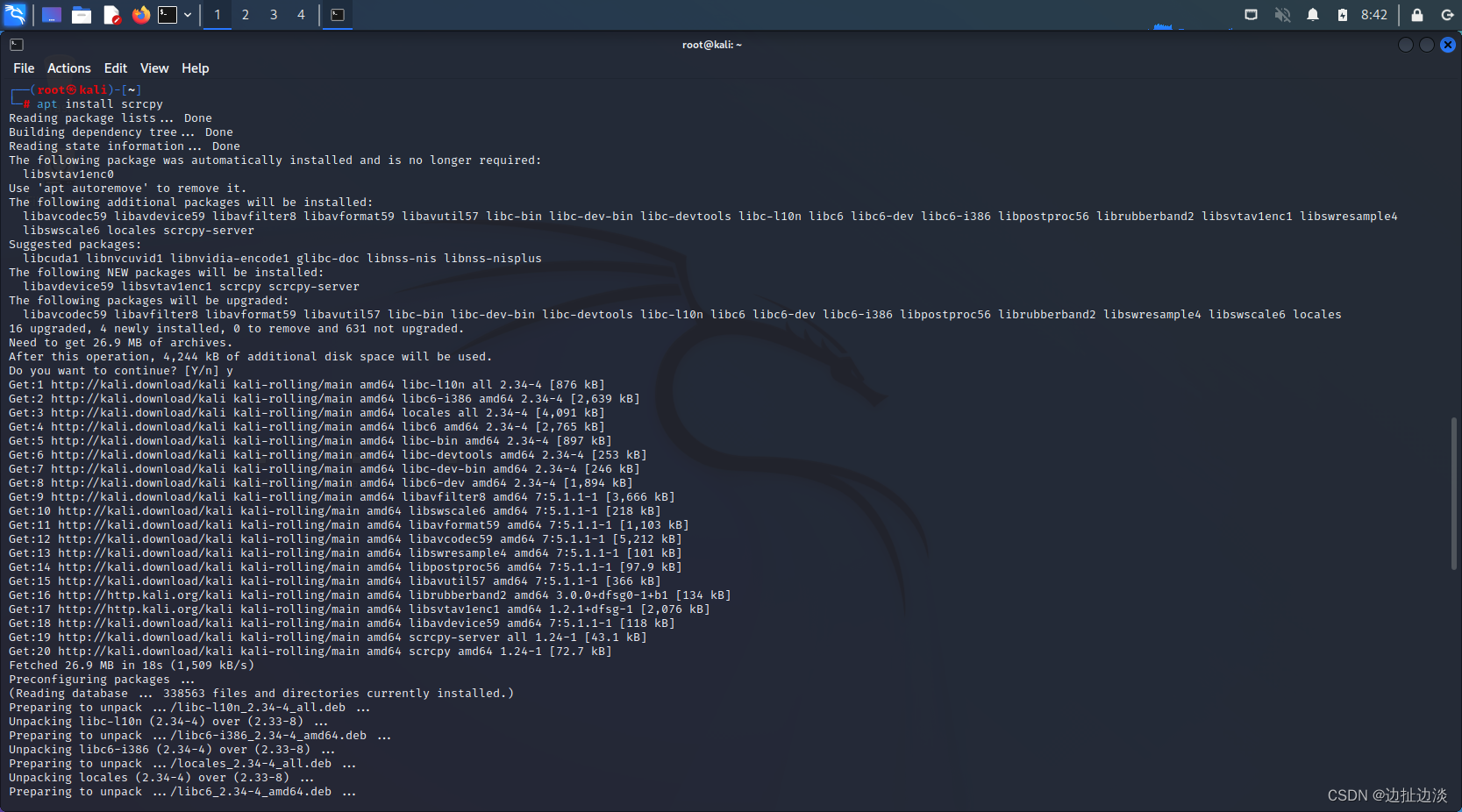 【Kali】Kali 安装 Scrcpy 进行手机投屏_scrcpy linux安装-CSDN博客
