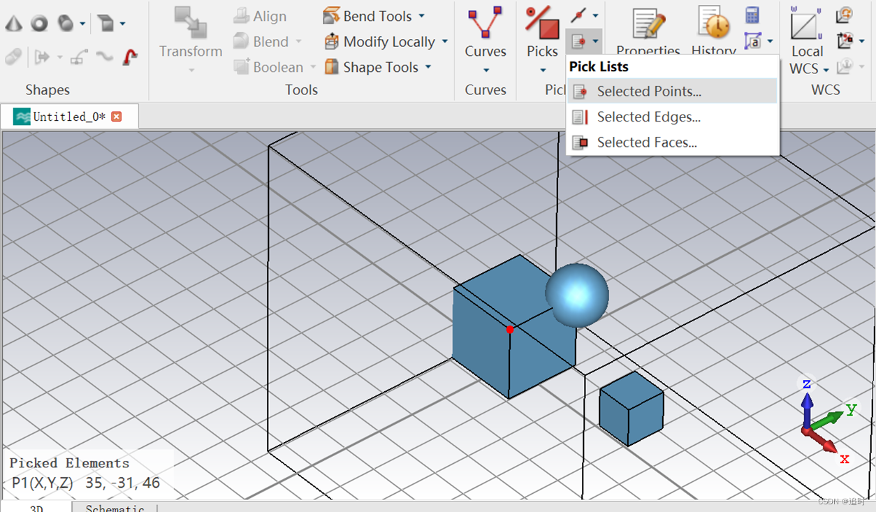 CST2018学习笔记：二、坐标系设置及Picks功能应用_cst坐标系-CSDN博客
