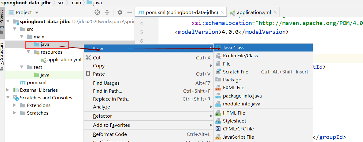 使用idea工具创建springboot项目，SpringBoot整合JDBC_idea maven pom.xml springboot spring-jdbc-CSDN博客