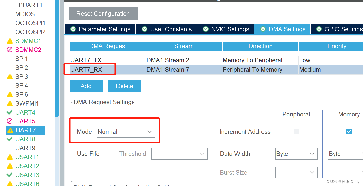 STM32H7上使用CubeMX,HAL配置UART串口DMA的坑_stm32h7 uart dma idle-CSDN博客