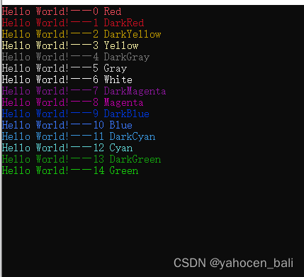 C# VisualStudio2019_ConsoleColor枚举包含的颜色示例_vs中ccolorcontrol-CSDN博客
