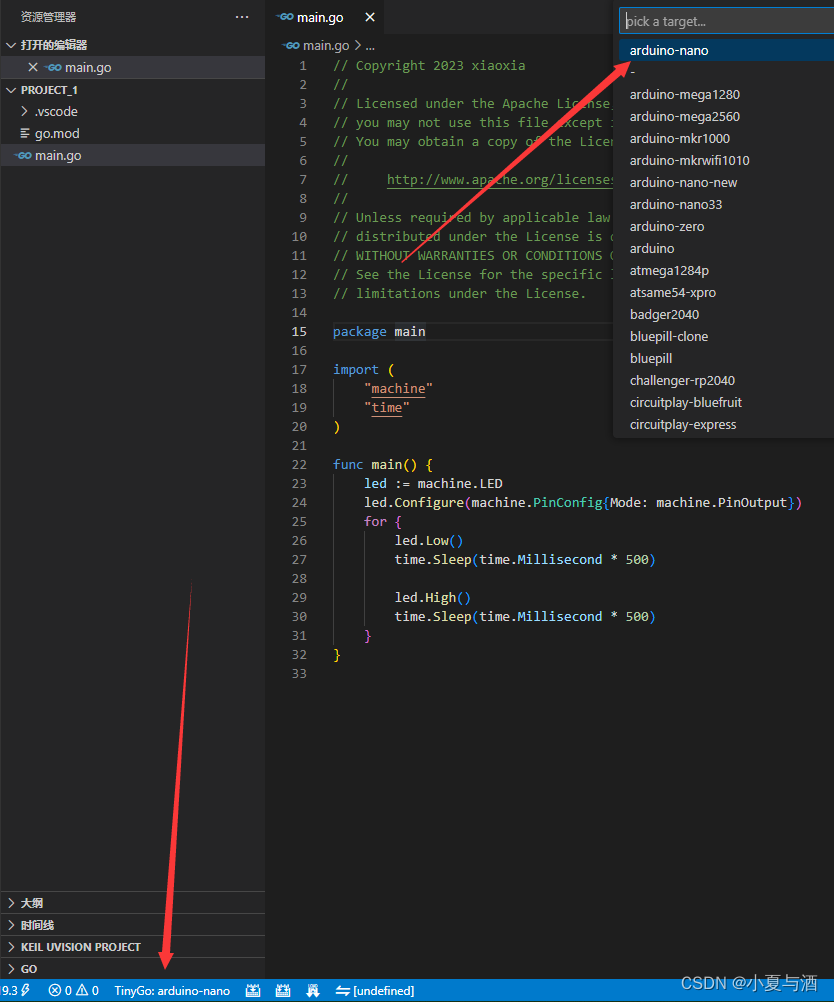 【Arduino TinyGo】【最新】使用Go语言编写Arduino-环境搭建和点亮LED灯-CSDN博客