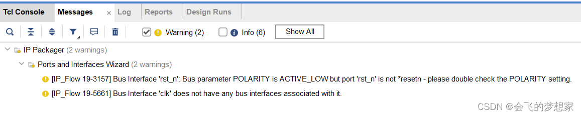 VIVADO自定义IP核以及调用，还有遇到的有警告的问题[IP_Flow 19-315]和[IP_Flow 19-5661]_vivado ip核端口类型不匹配-CSDN博客