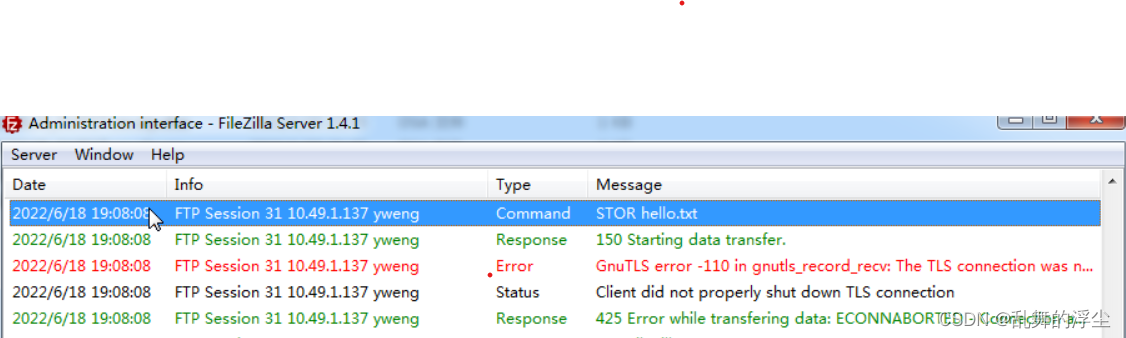 Python FTP_TLS之FileZilla Server -TLS RESUME踩坑425错误_乱舞的浮尘的博客-CSDN博客