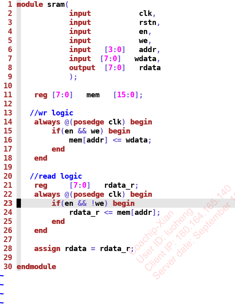 单口sram模型verilog单端口sram模型 Csdn博客