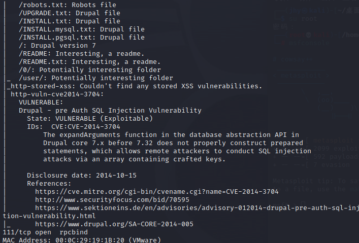 渗透靶场 Vulnhub:DC-1复现_渗透 发现开启了 3306端口-CSDN博客
