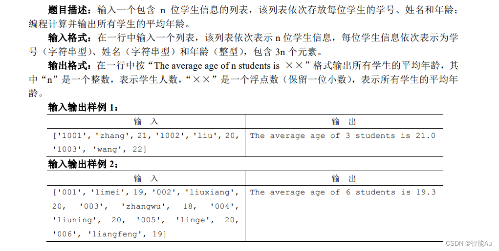Python实验6（1）平均年龄编写程序 计算所有人的平均年龄结果保留一位小数python Csdn博客