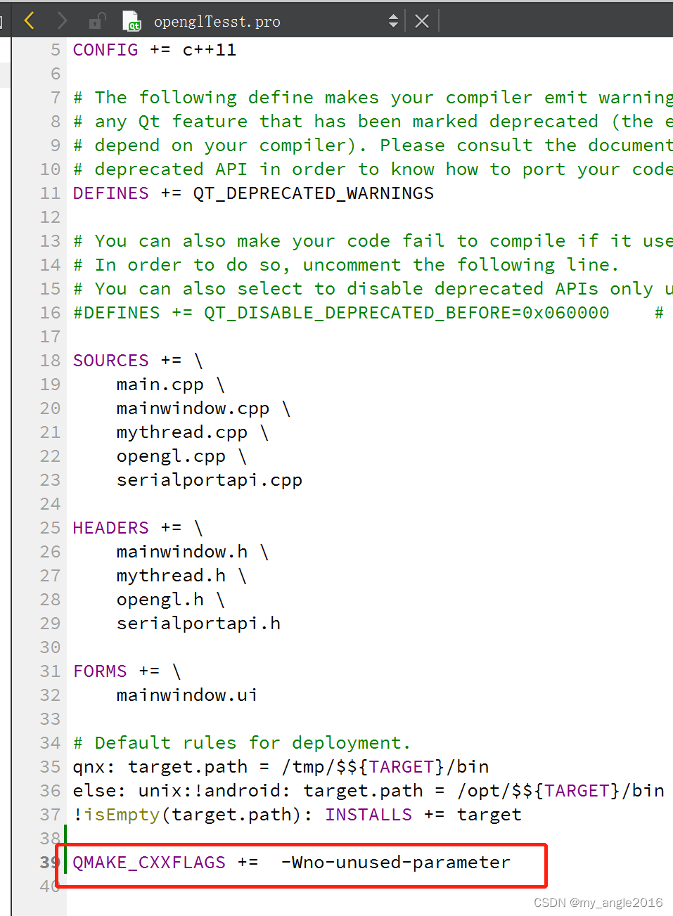 Qt下编译警告unused parameter ，参数未使用_[warning] unused parameter 'h' [-wunused-parameter-CSDN博客