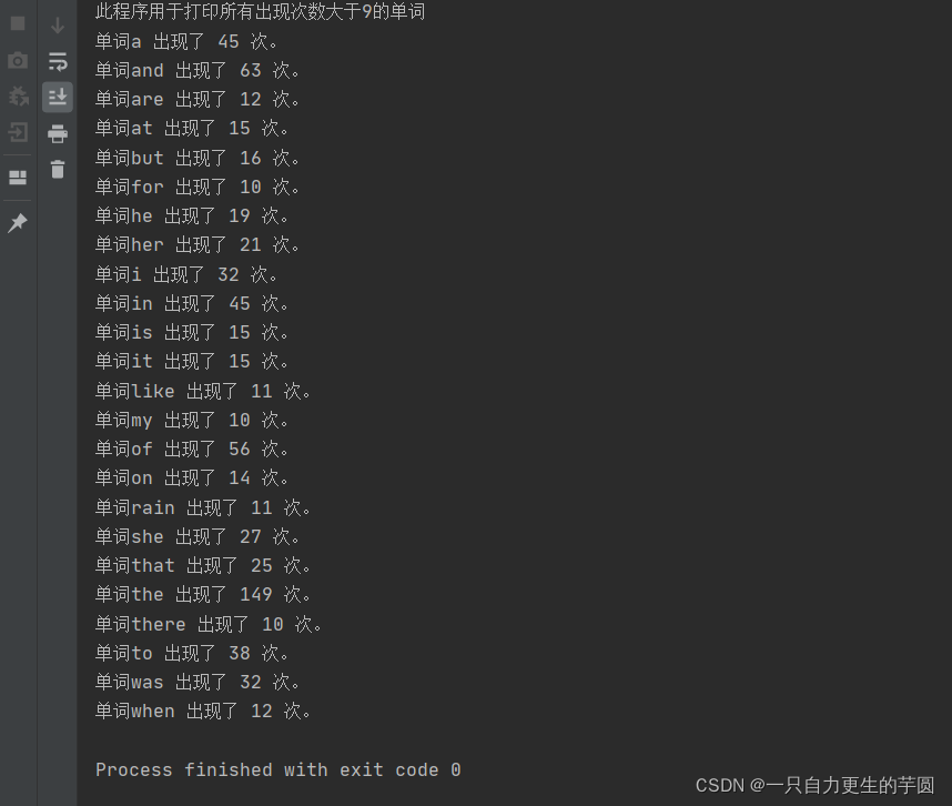 Java计算文件中某个单词出现的次数、打印所有出现次数大于某个阈值如99的单词java统计一段文字中各个关键词出现次数 Csdn博客