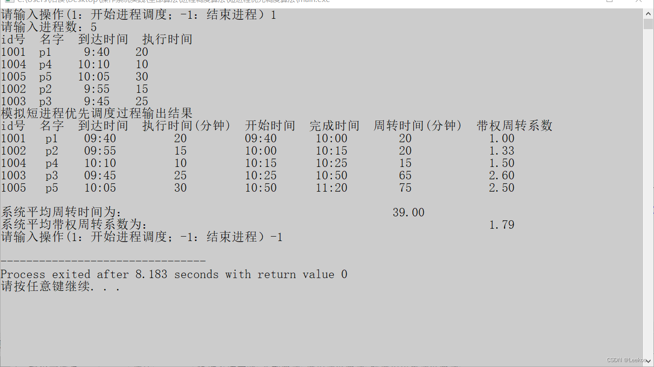 短进程优先进程调度算法c语言实现短进程优先算法代码 Csdn博客