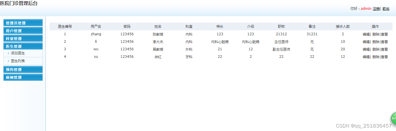 Jsp医院门诊管理系统myeclipse开发sql数据库web框架java编程jdbc技术医院门禁卡管理数据库表web Csdn博客