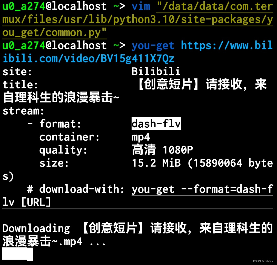 关于termux使用you Get下载b站报错valueerror Sign Not Allowed In String Format Specifier解决方案 You Get 哔哩哔哩报