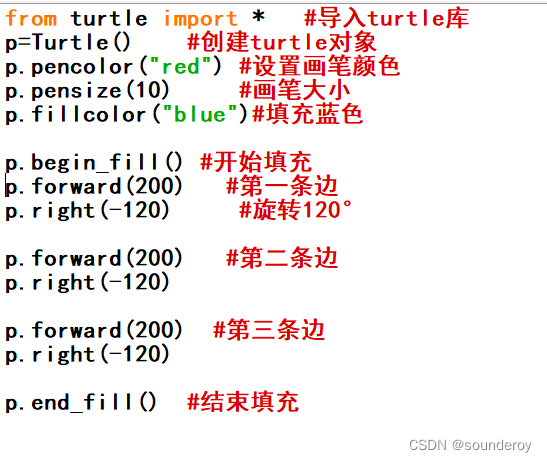 利用turtle绘制一个正三角形(以及填充)turtle画正三角形代码 Csdn博客