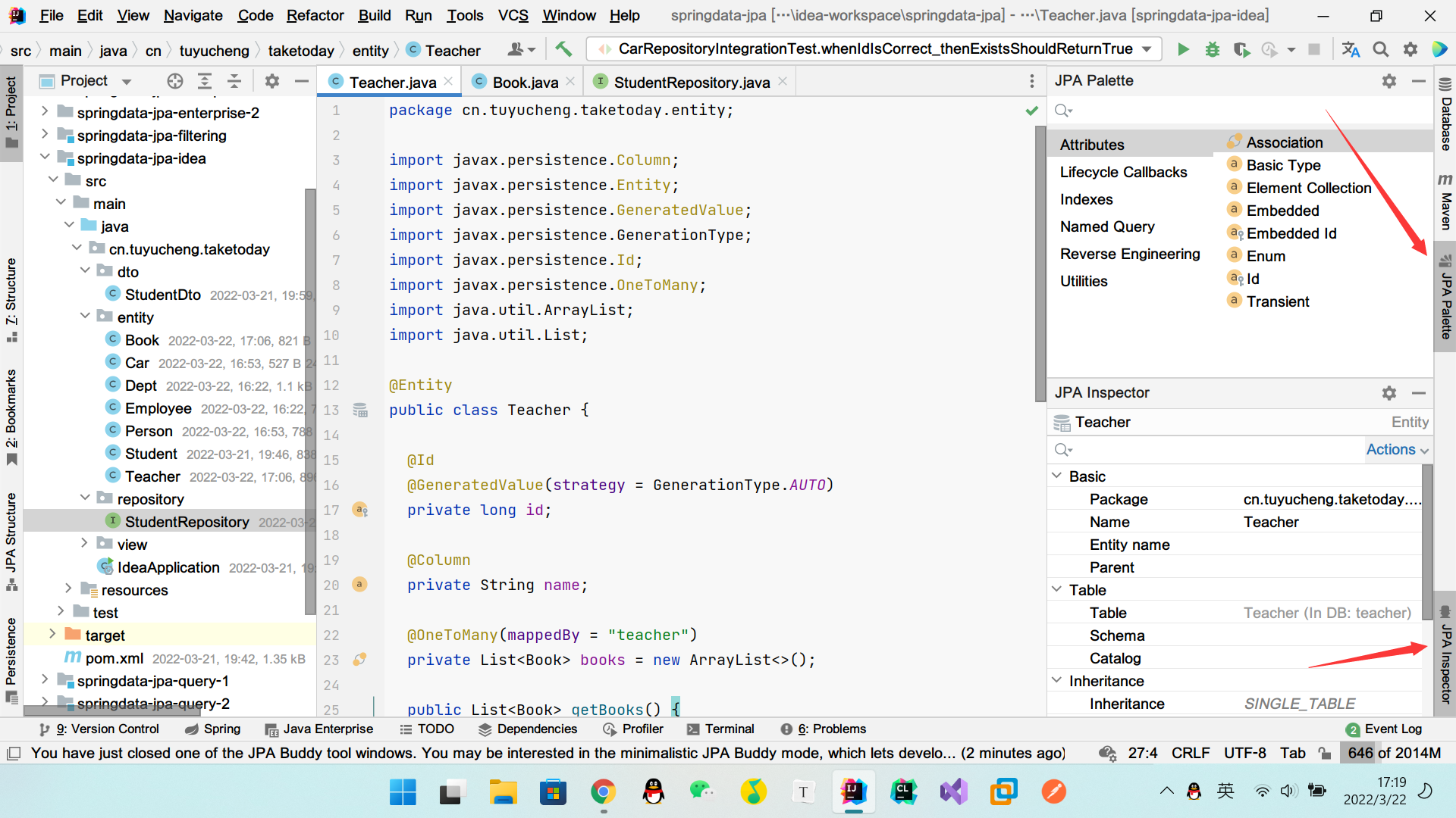 IDEA对SpringData JPA的强大支持_idea jpa插件_TAKE-TODAY的博客-CSDN博客