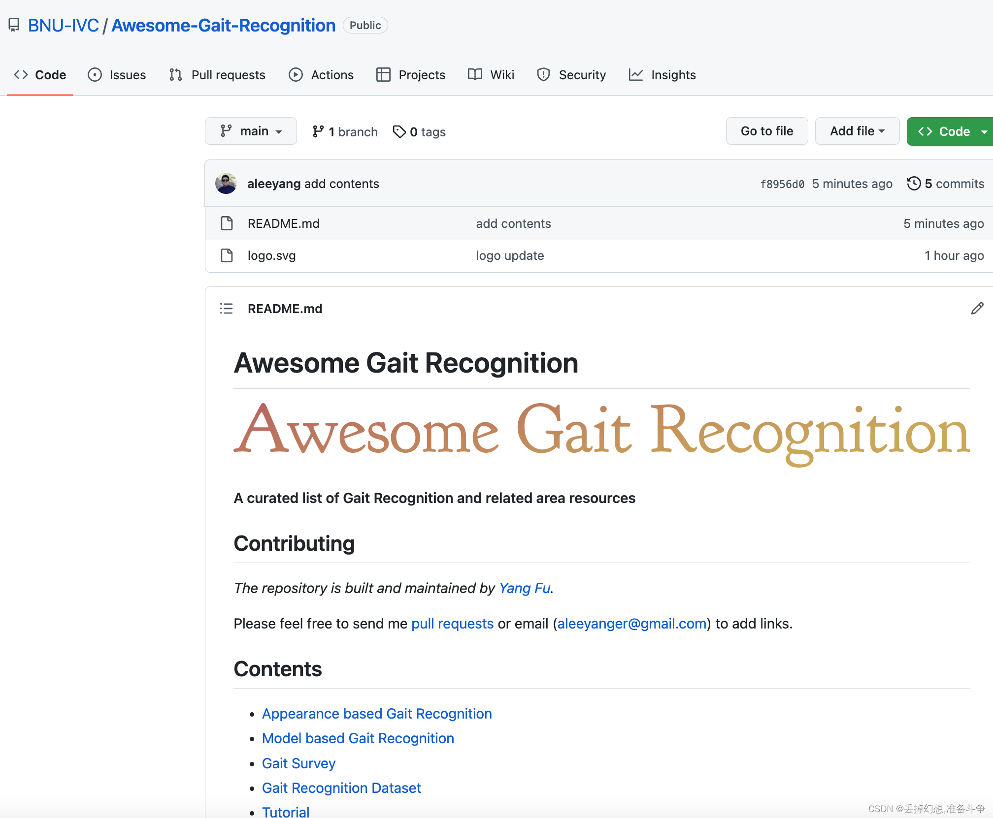 Awesome Gait Recognition-步态识别公开资源库-CSDN博客