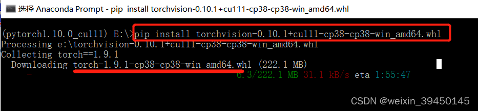 安装pytorch1.10.0/cu111时报错：no matching distribution found for torchvision==0.11.0+cu111_error: no ...